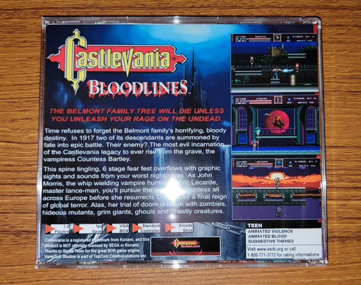 Castlevania Bloodlines Sega Dreamcast Homebrew – Nightwing Video Game ...