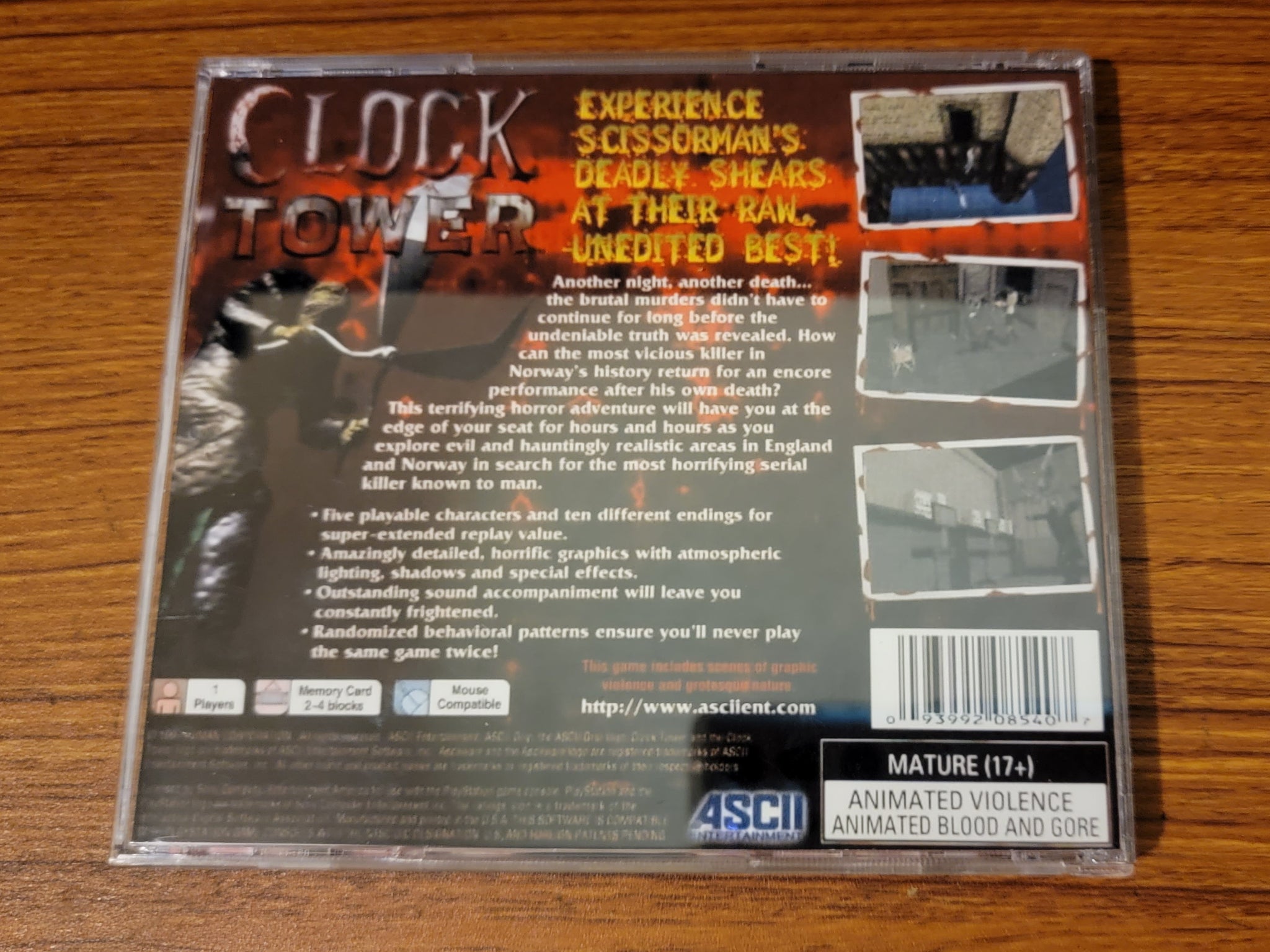 Clock Tower Playstation repro – Nightwing Video Game Reproductions