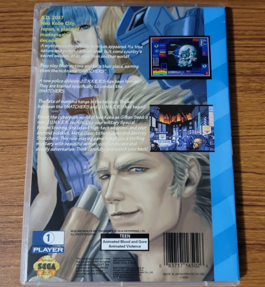 Snatcher Sega CD Repro – Nightwing Video Game Reproductions